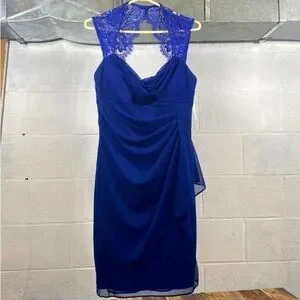 Dress Barn | Dresses | Nwt Dress Barn Bright Blue Dress With Lace Top ...